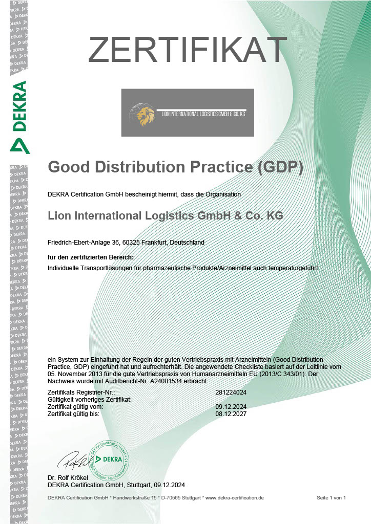 Lion International Logistics GmbH & Co. KG - Good Distribution Practice ...